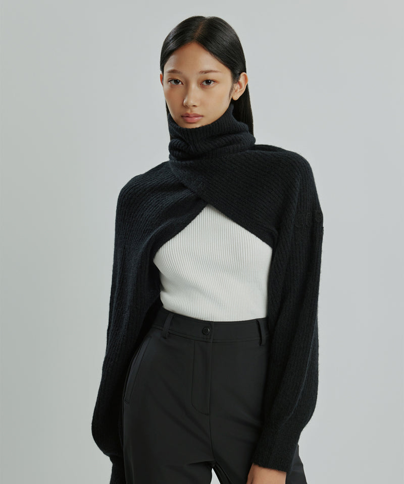 CREVE NINE: Swing High Neck Bolero - Black– Sokim
