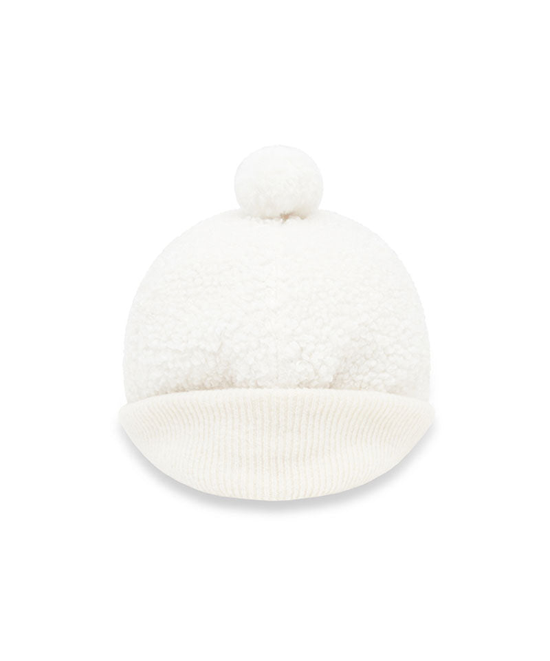 PIV'VEE Earflap Shearling Cap - Cloud White– Sokim