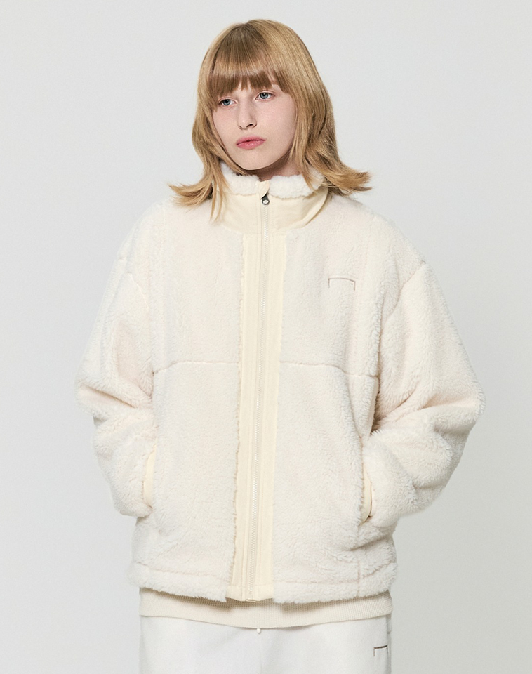 [Season End] Goal Studio Stadium Stitch Fleece Jacket - Cream