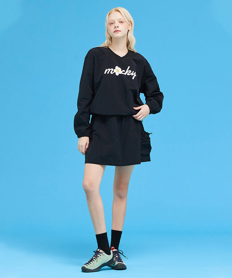 MACKY Golf: V-Neck Logo String Anorak - Black– Sokim
