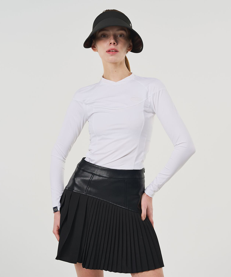 [Warehouse Sale] POSHERD Line Stretch Functional Top (UV CUT) - Off Wh