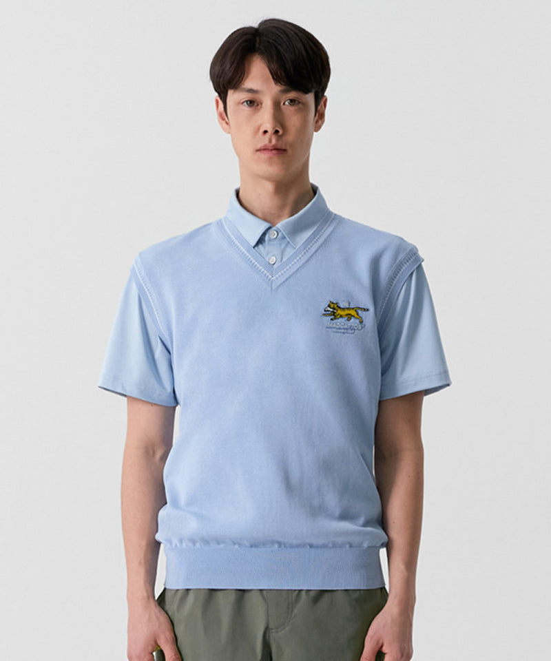 MCC V-Neck Sweater Vest - Light Blue– Sokim