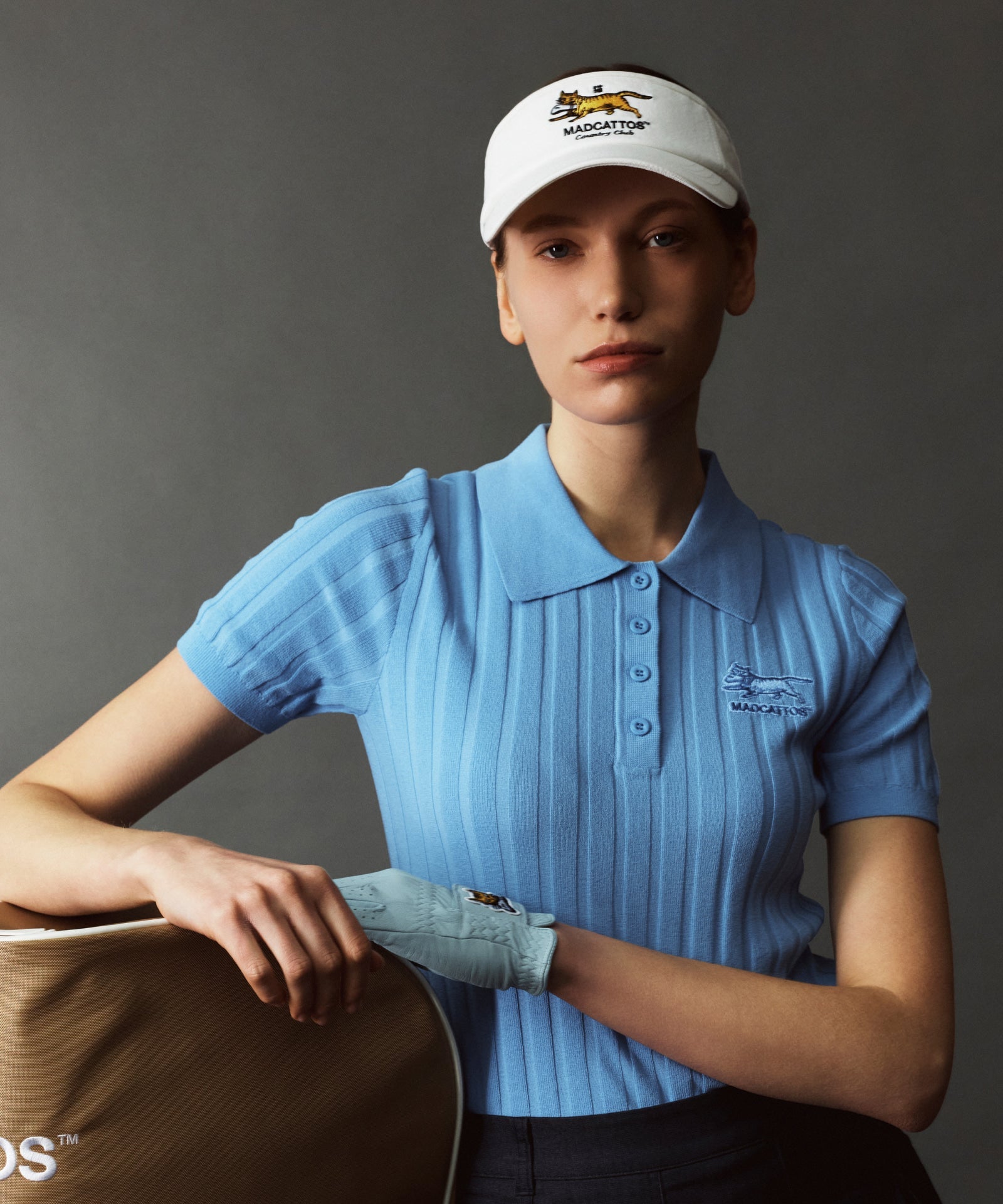 MCC Women's Rib-Knit Polo - Sky Blue