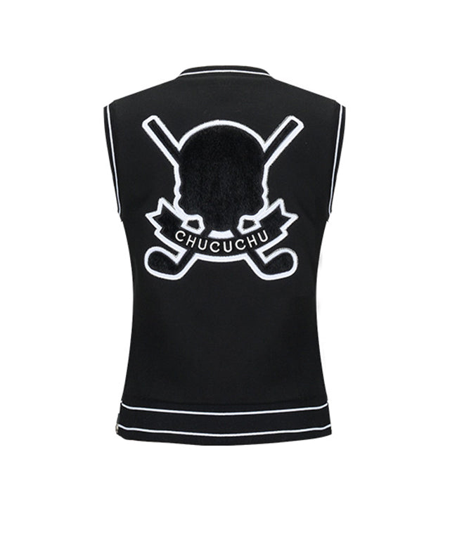 CHUCUCHU Songchi Skull Logo Vest - Black– Sokim