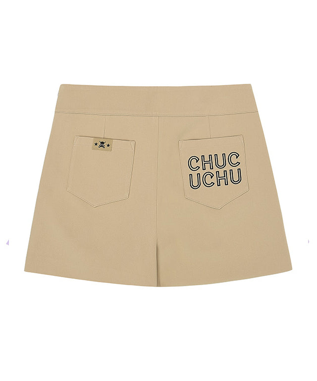 CHUCUCHU Pleated Wrap Skirt Short Pants - Black– Sokim